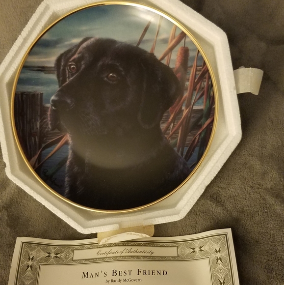 Franklin Mint | Wall Decor | Nib Black Labrador Retriever Decorative ...